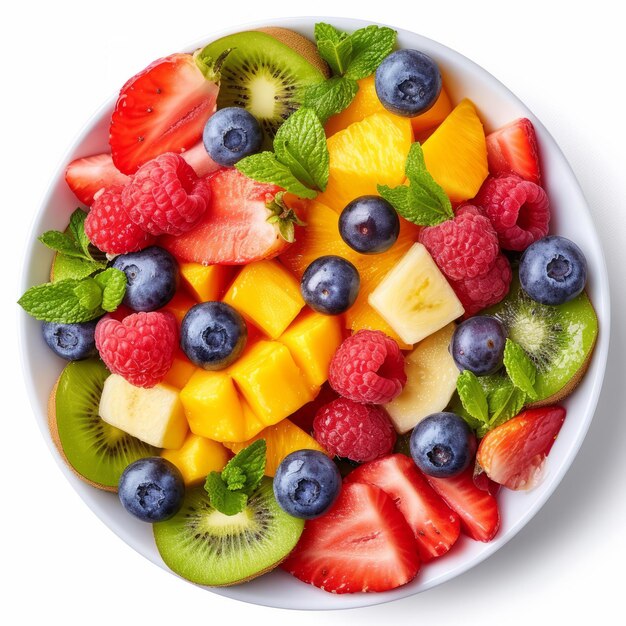 Premium Photo | Colorful Fruit Salad on White Background Premium Photo | Colorful Fruit Salad on White Background