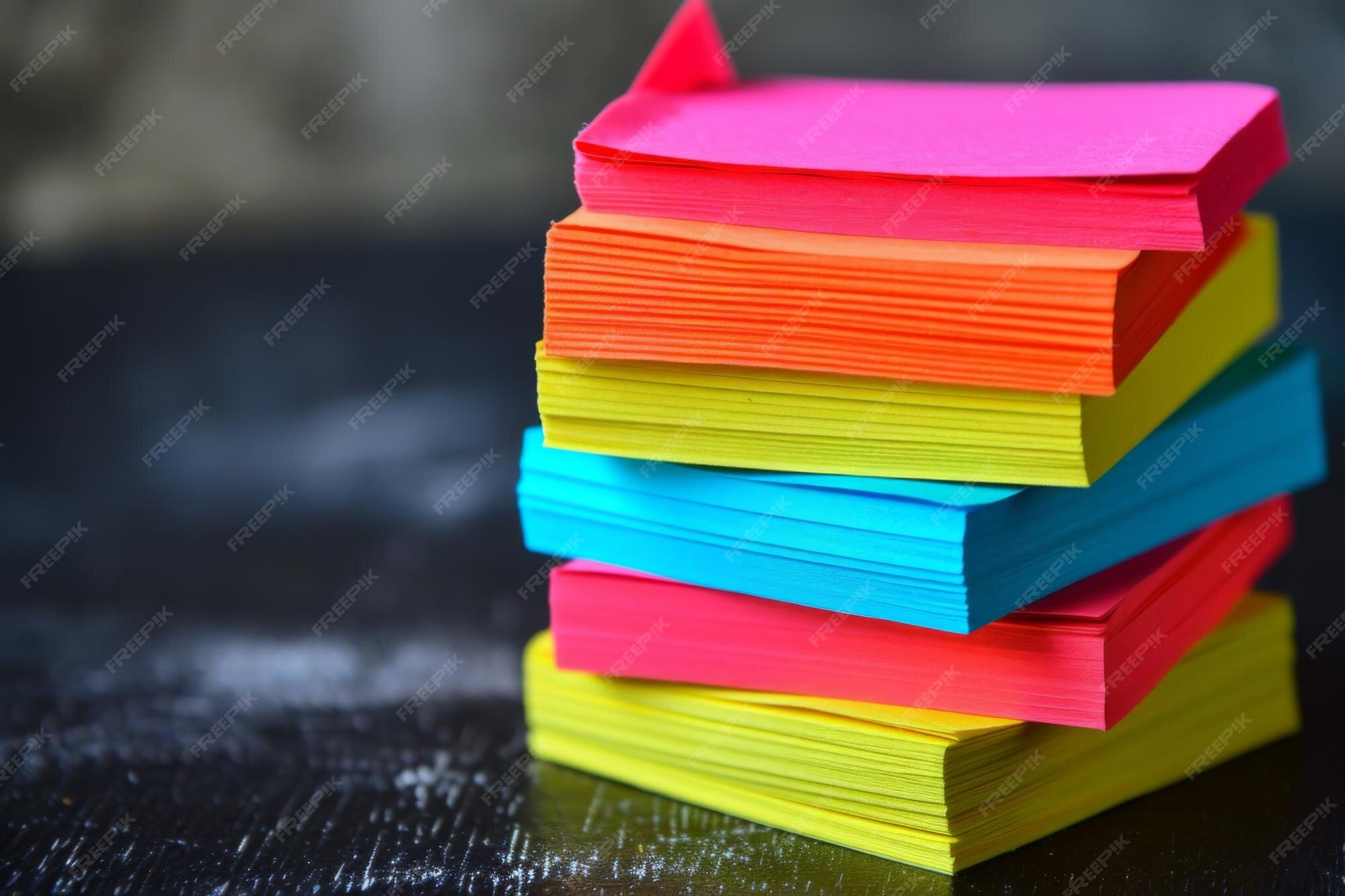 Premium Photo | Colorful Pile Of Sticky Notes Premium Photo | Colorful Pile Of Sticky Notes