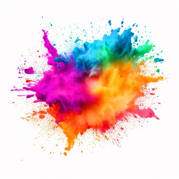Premium Photo | Colorful powder burst on isolated white background Premium Photo | Colorful powder burst on isolated white background