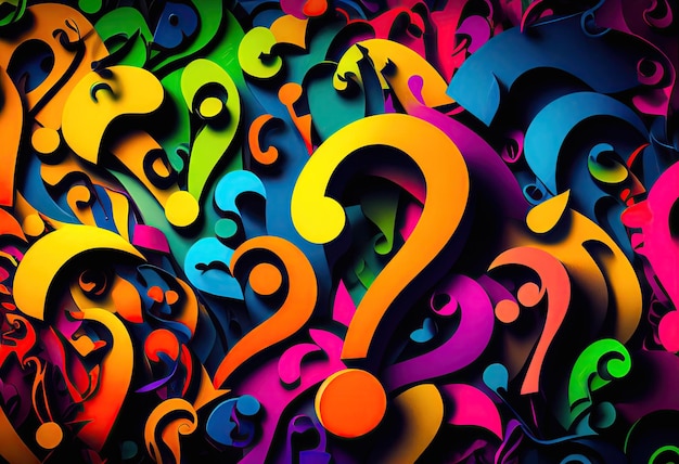 Premium AI Image | Colorful Question Marks Background Generative AI Premium AI Image | Colorful Question Marks Background Generative AI