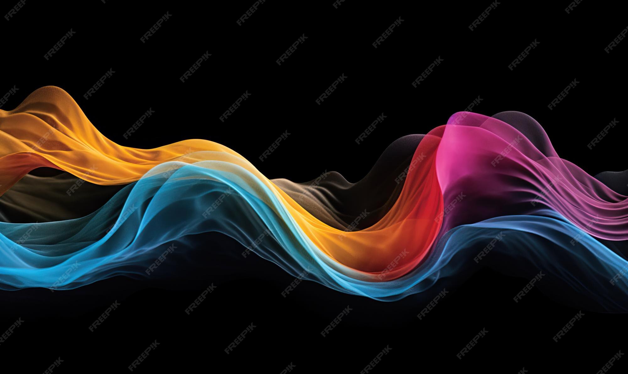 Premium AI Image | Colorful Smoke Wisps on Black Background Premium AI Image | Colorful Smoke Wisps on Black Background