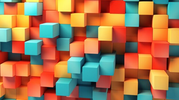 Premium Ai Image A Colorful Stack Of Cubes With A Pattern Of The Same Color