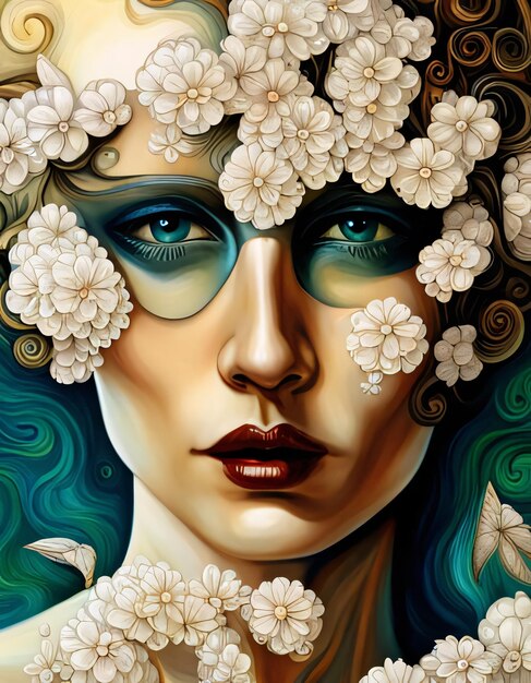 Premium Photo Colorful Stylish Woman Day Of The Dead Portrait