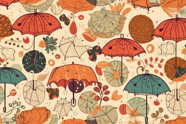 Premium AI Image | Colorful umbrellas arranged neatly on a tabl Premium AI Image | Colorful umbrellas arranged neatly on a tabl