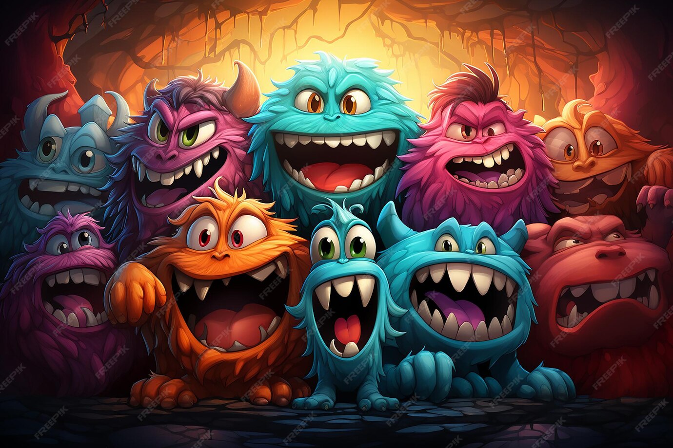 Premium Photo | Colorful vector art of a group of lovable monsters AI ... Premium Photo | Colorful vector art of a group of lovable monsters AI ...