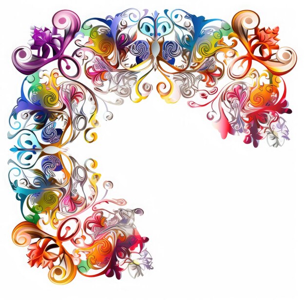 Premium AI Image | Colorfull elaborate filigree corner borders on white ... Premium AI Image | Colorfull elaborate filigree corner borders on white ...
