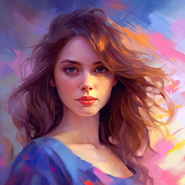 Premium AI Image | colorfull painting of beauty girl ai generative Premium AI Image | colorfull painting of beauty girl ai generative