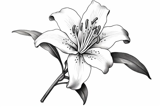 Premium Photo | Coloring page for Elegant Lily Flower Drawing in Pastel Premium Photo | Coloring page for Elegant Lily Flower Drawing in Pastel