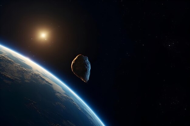 Premium AI Image | Comet flying over planet ai Premium AI Image | Comet flying over planet ai