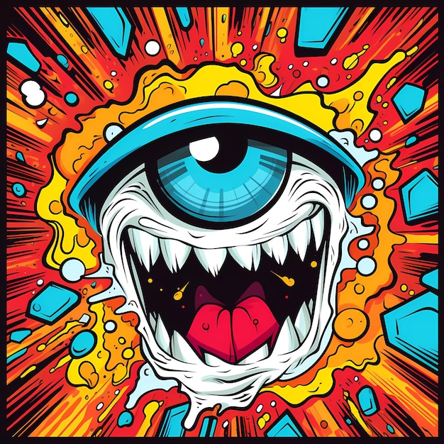 Premium AI Image | Comics illustration retro and 90s style monster pop ... Premium AI Image | Comics illustration retro and 90s style monster pop ...