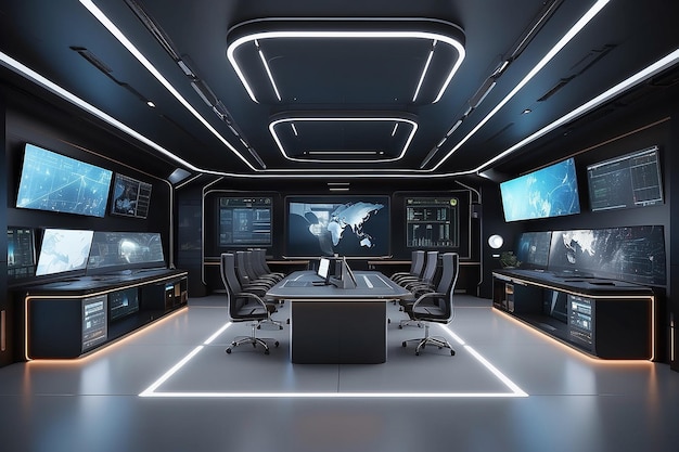Premium Photo | Command center interior 3D rendering Premium Photo | Command center interior 3D rendering