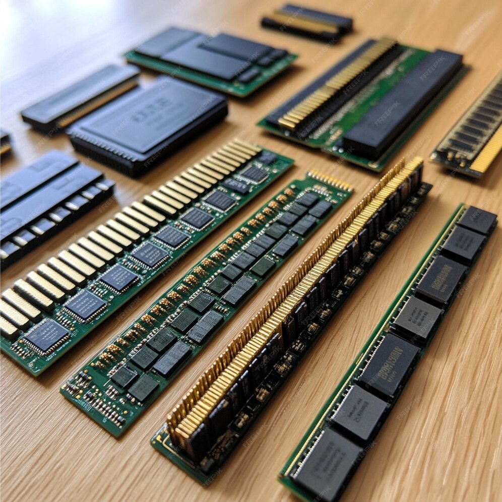 Comparison of different types of RAM modules like DDR3 DDR4 and DDR5 ...