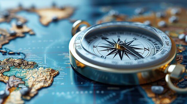 Compass on World Map Navigating the Globe | Premium AI-generated image Compass on World Map Navigating the Globe | Premium AI-generated image