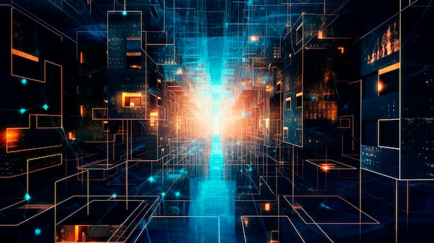 Premium Ai Image Complex Network Of Interconnected Nodes Abstract