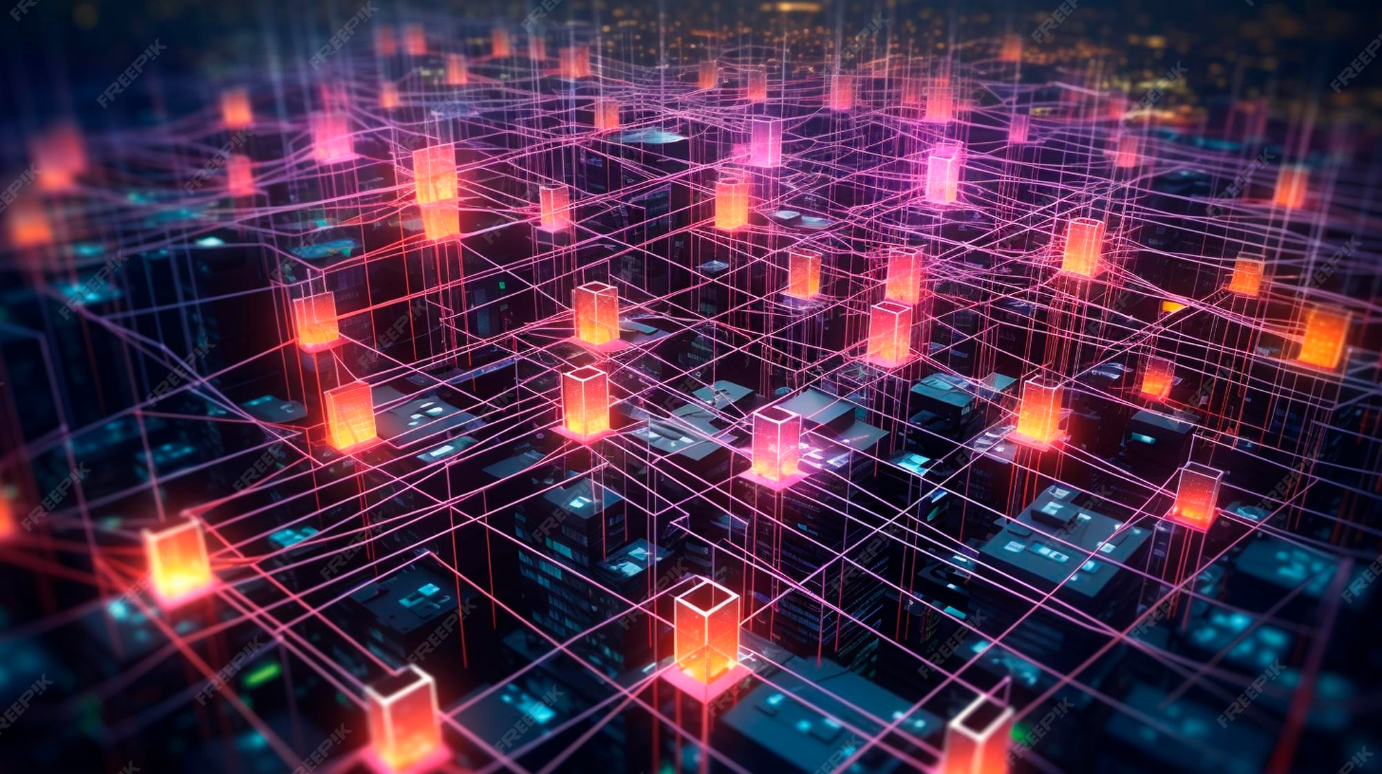 Premium Ai Image Complex Network Of Interconnected Nodes Abstract Digital Backend