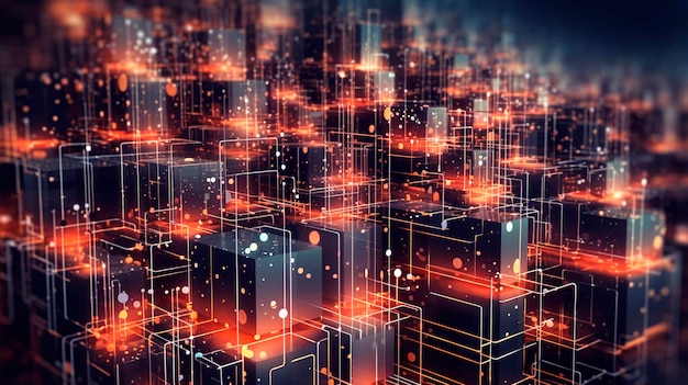 Premium AI Image | Complex network of interconnected nodes abstract digital backend ...