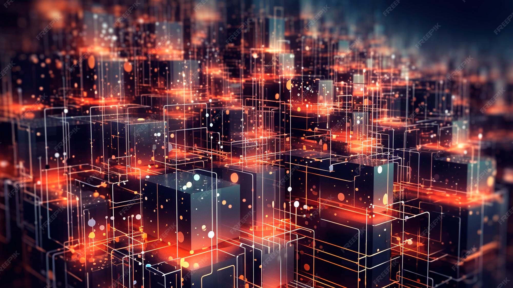 Premium AI Image | Complex network of interconnected nodes abstract digital backend ...