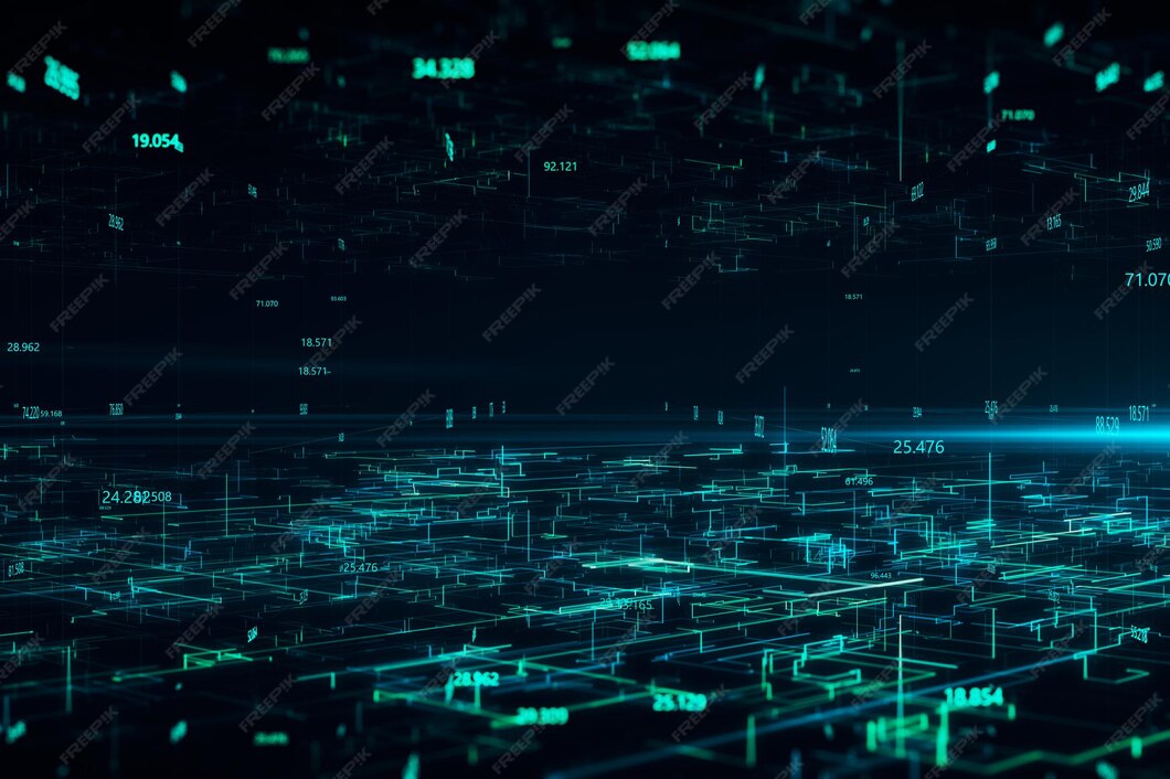 Premium Photo | Complexity and data flow futuristic technology data concept with digital glowing ...