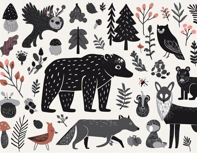 Composite of a large group of wildlife zoo animals together over a ... Composite of a large group of wildlife zoo animals together over a ...
