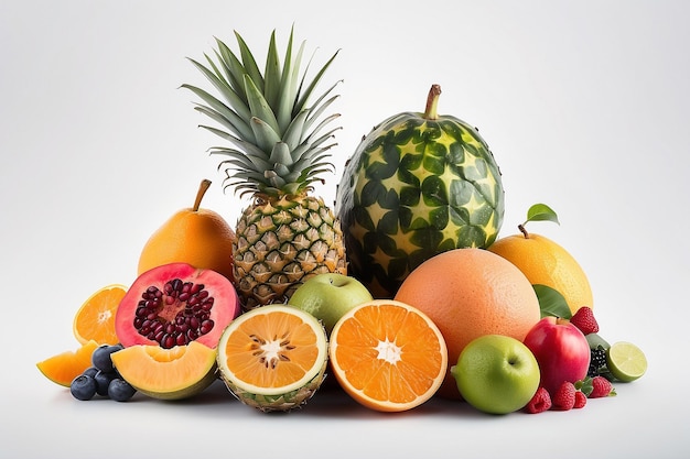 Premium Photo Composition With Mix Of Whole And Cutted Tropical