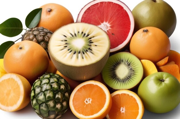 Premium Photo Composition With Mix Of Whole And Cutted Tropical