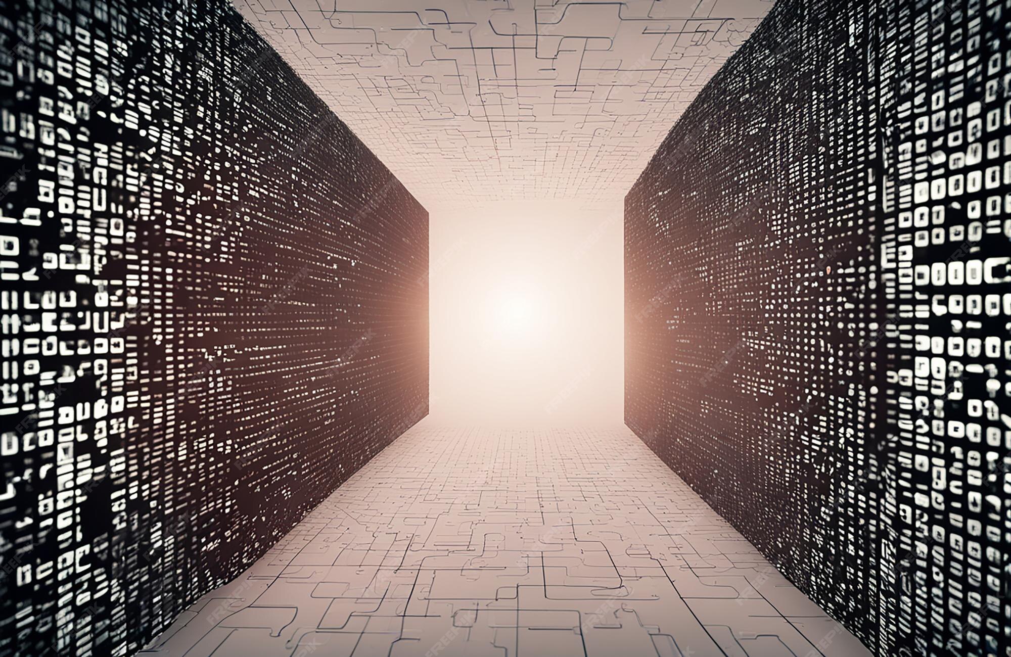 Premium Ai Image Computer Code Digital Technology Background Cube With Binary Code Abstract