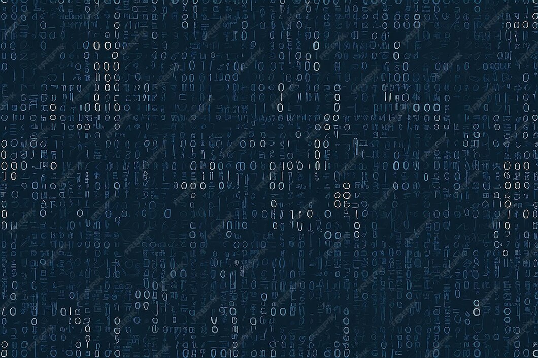 Computer data pattern Binary code seamless vector background Zero one encryption blue texture ...