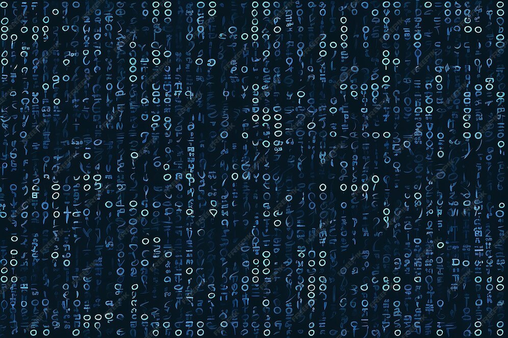 Computer data pattern Binary code seamless vector background Zero one encryption blue texture ...