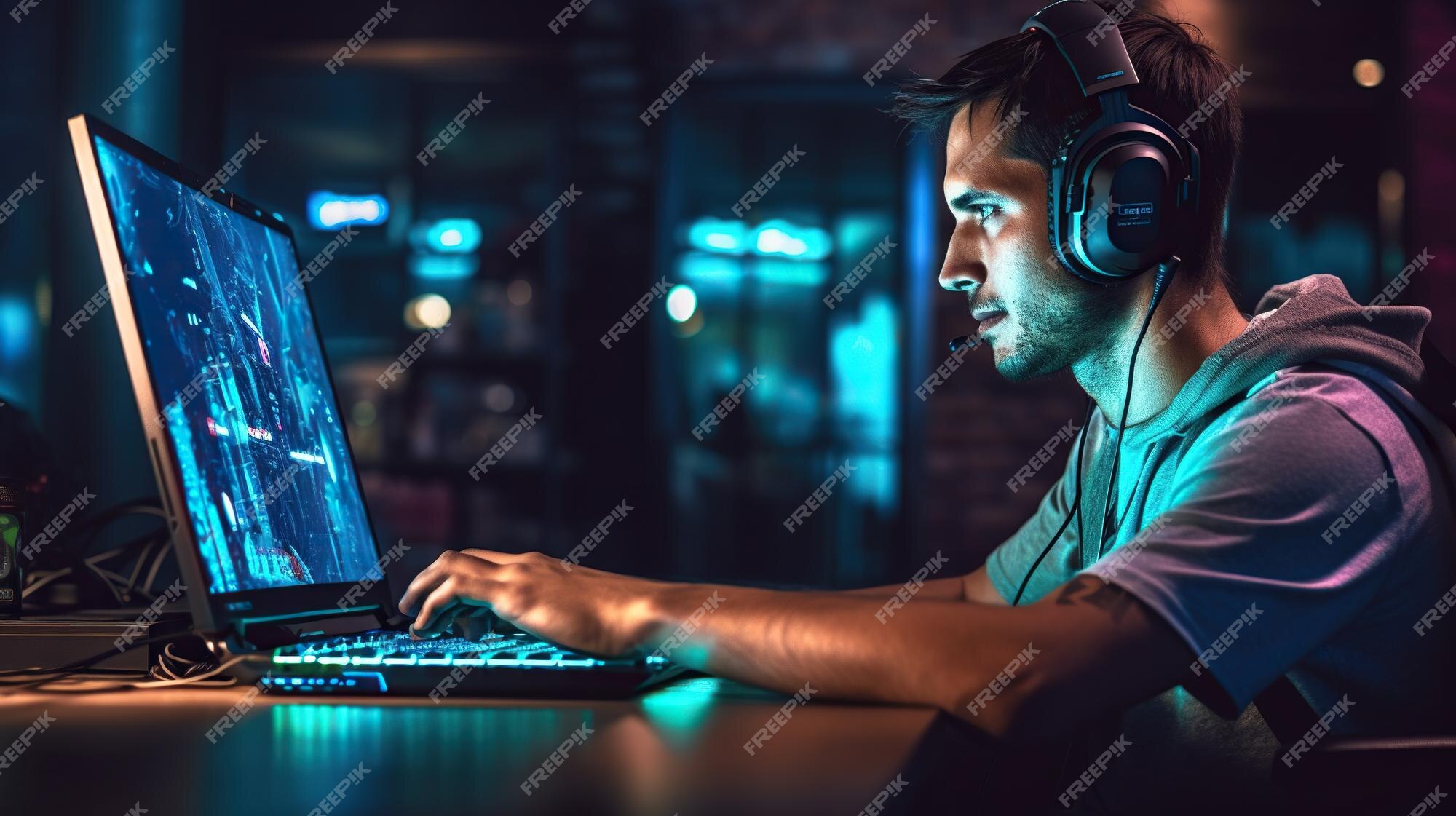 Premium Photo | Computer gaming gamer computer programmer pro gamer ... Premium Photo | Computer gaming gamer computer programmer pro gamer ...