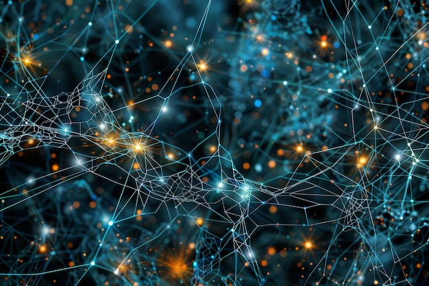 Computer Generated Visualization Of A Complex Network Of Connected Lines Visualizing The