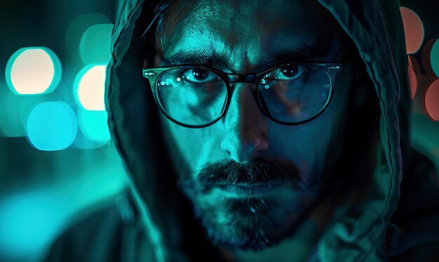 Premium Photo Computer Hacker Face Or Neon Man Hacking Online Database Software Website Server