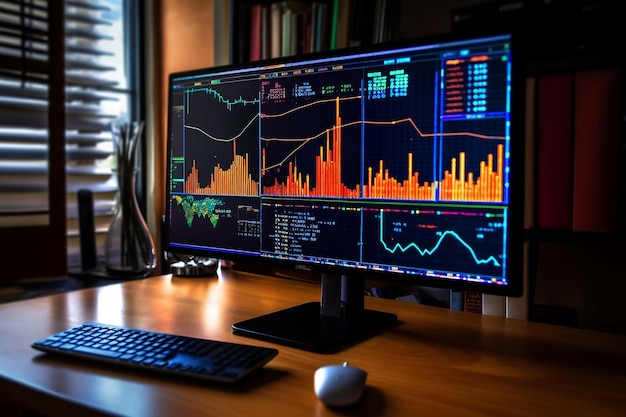 Premium AI Image | Computer Monitor Displaying Scientific Data or ... Premium AI Image | Computer Monitor Displaying Scientific Data or ...