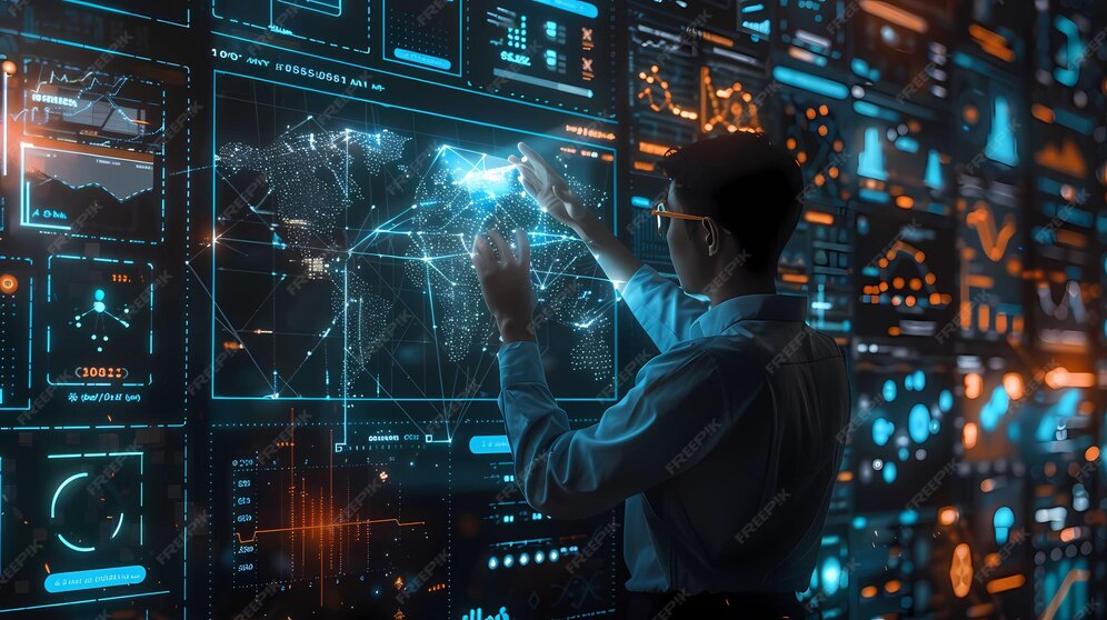 Computer Programmer Coding On Modern Computer With Ai Artificial