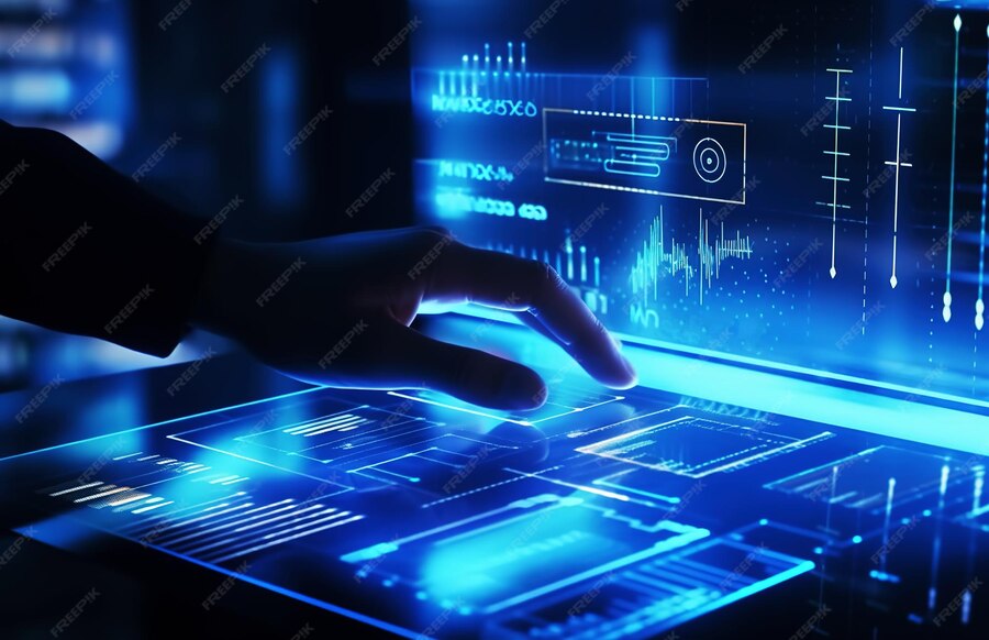 Premium AI Image | Computer programmer coding on modern computer with AI Artificial Intelligence