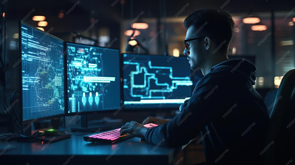 Premium Photo | Computer programmer software engineer coding on modern computer