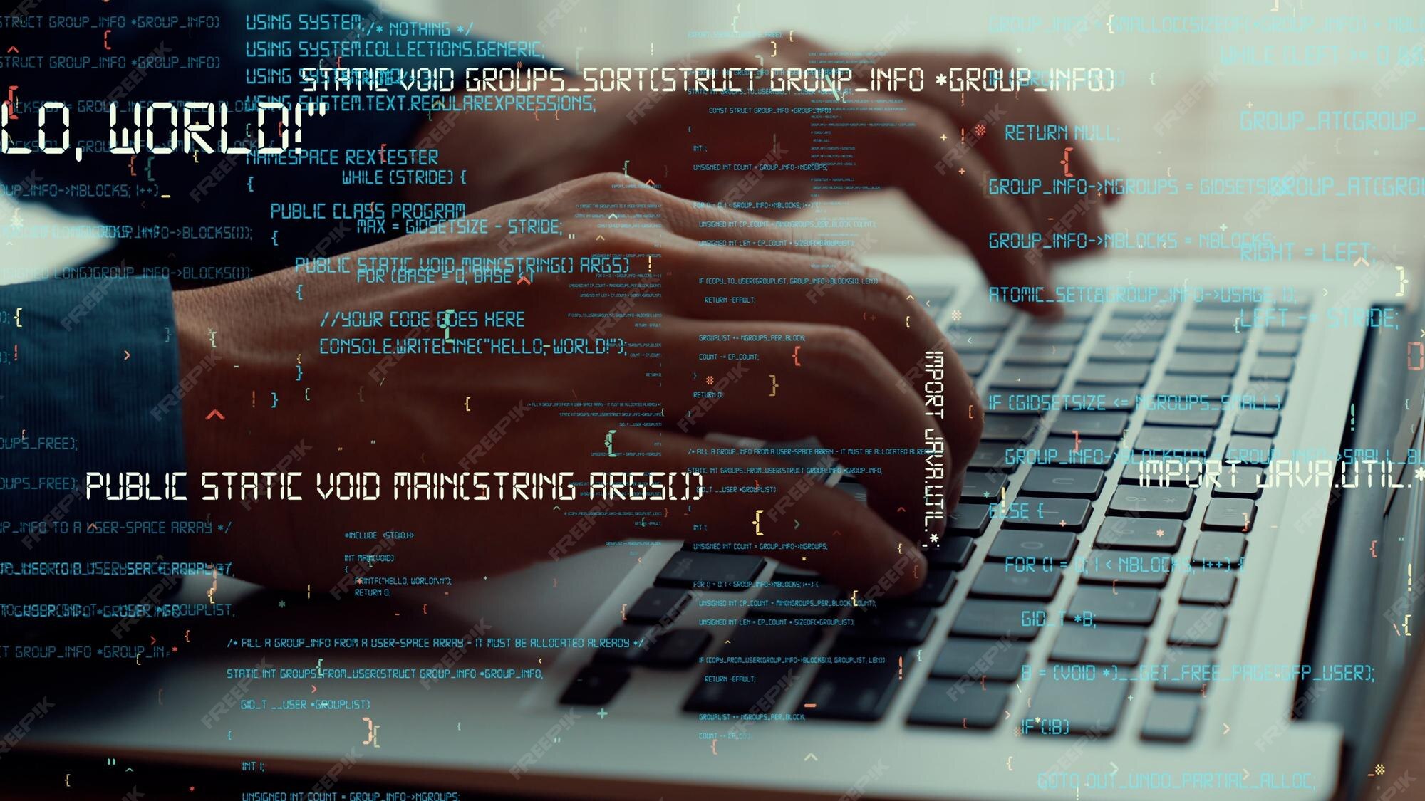 Premium Photo | Computer programmer uses capable laptop computer to develop programming code