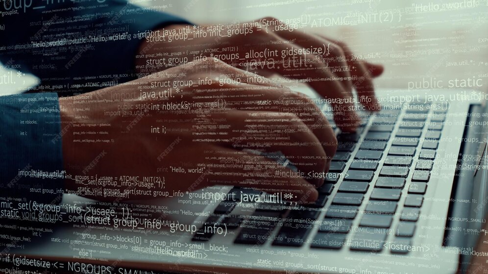 Premium Photo | Computer programmer uses capable laptop computer to develop programming code