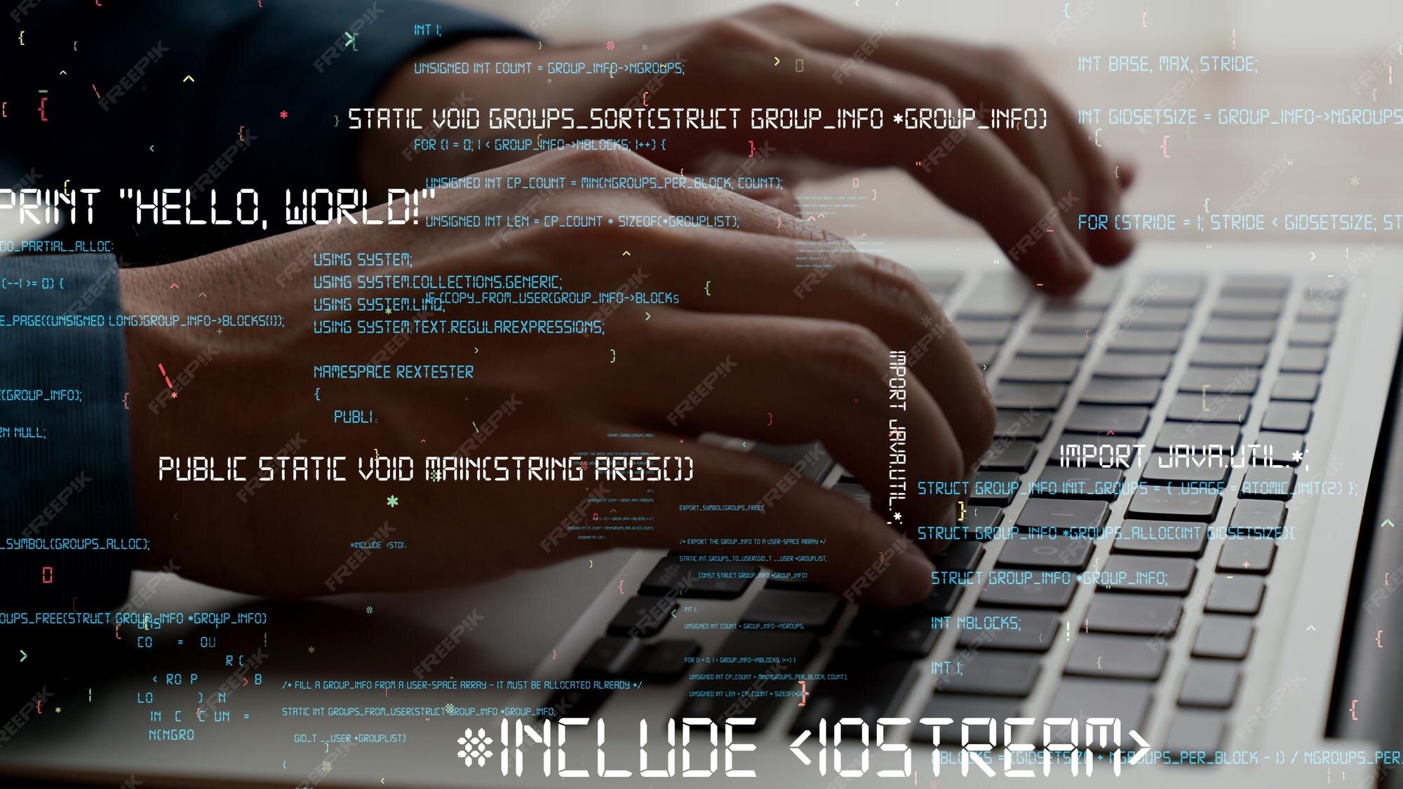 Premium Photo | Computer programmer uses capable laptop computer to develop programming code