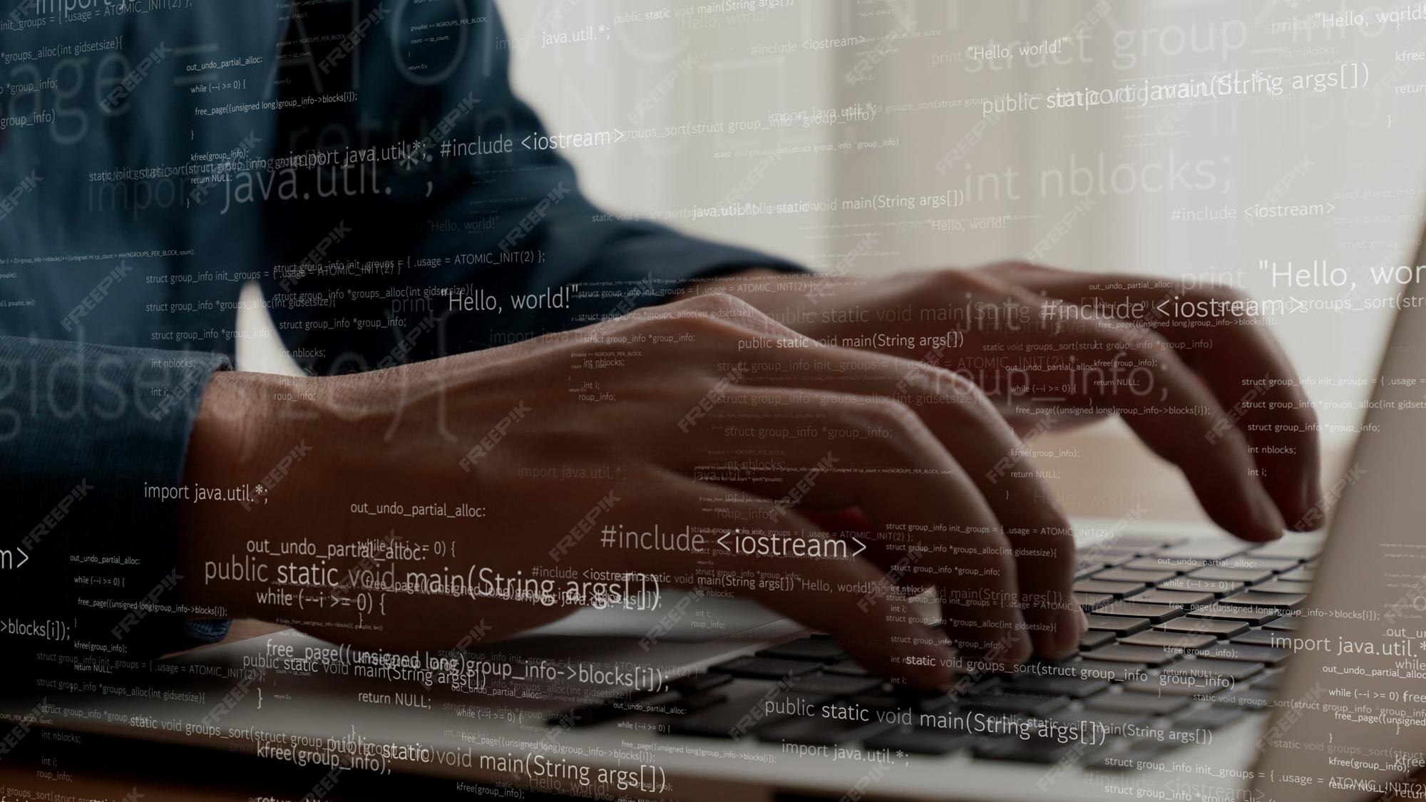 Premium Photo | Computer programmer uses capable laptop computer to develop programming code