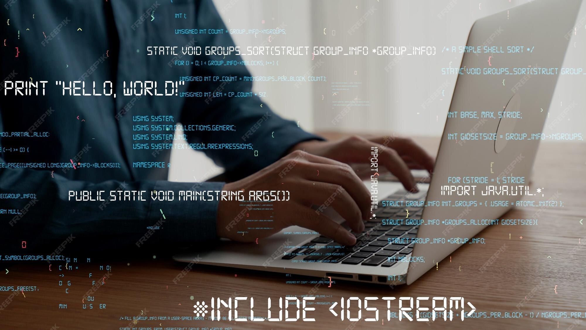 Premium Photo | Computer programmer uses capable laptop computer to develop programming code