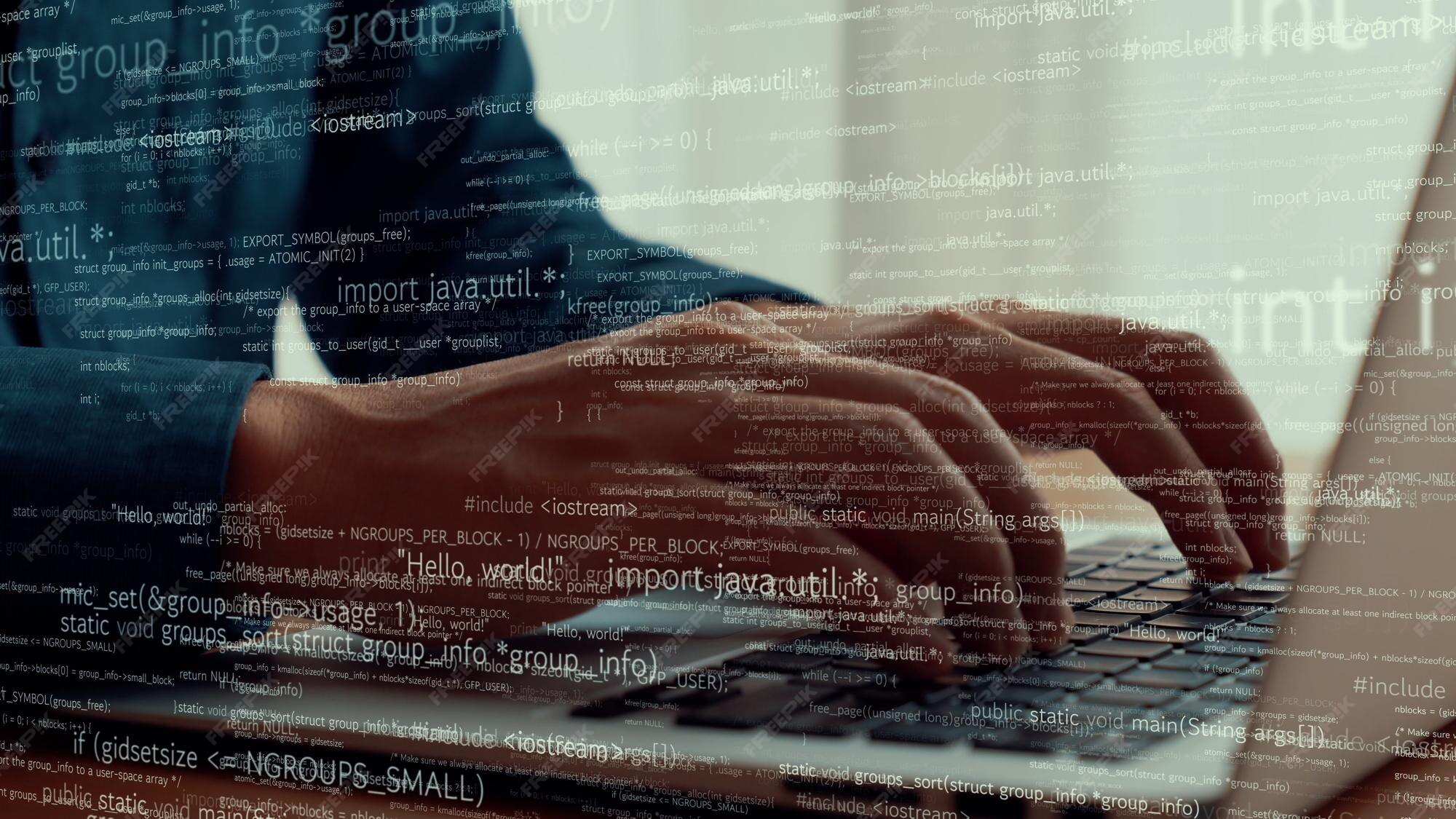 Premium Photo | Computer programmer uses capable laptop computer to develop programming code