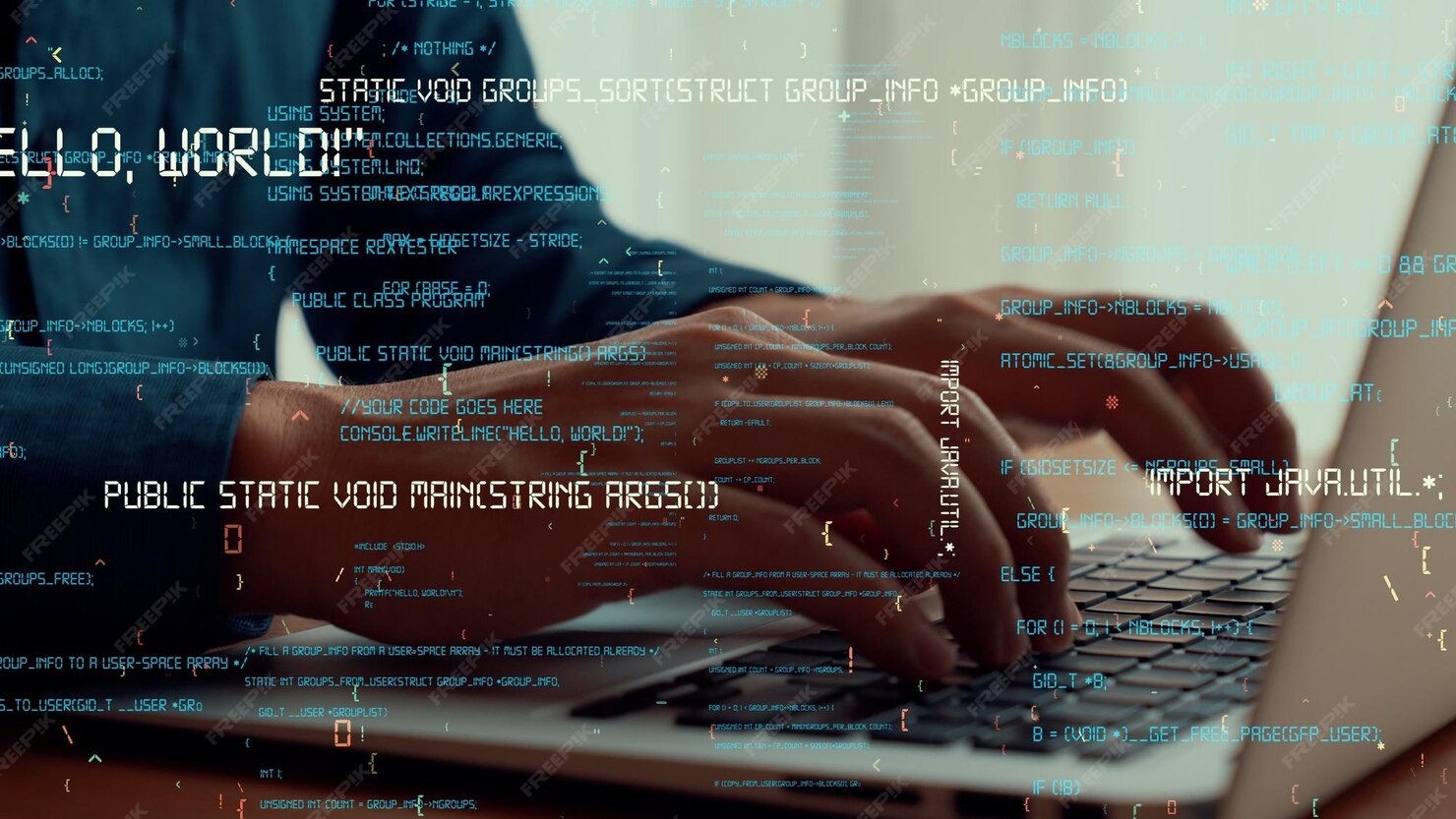 Premium Photo | Computer programmer uses capable laptop computer to ...