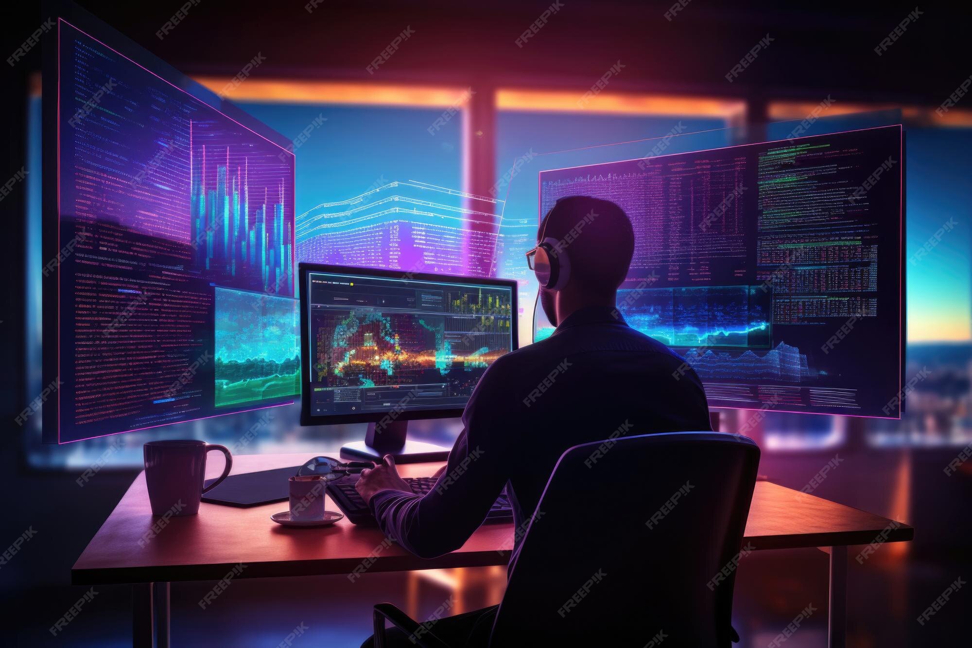 Premium Photo | Computer programmer using AI for data science and software development