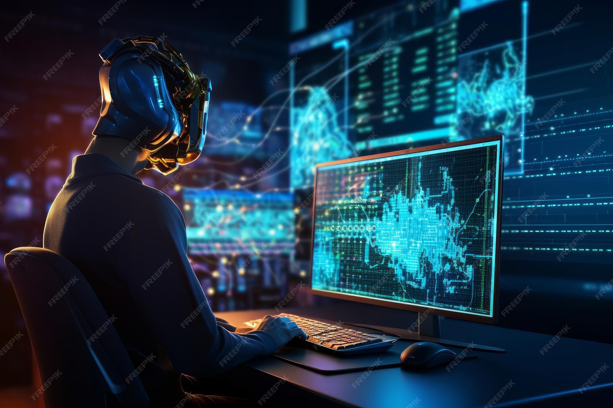 Premium Photo | Computer programmer using AI for data science and software development