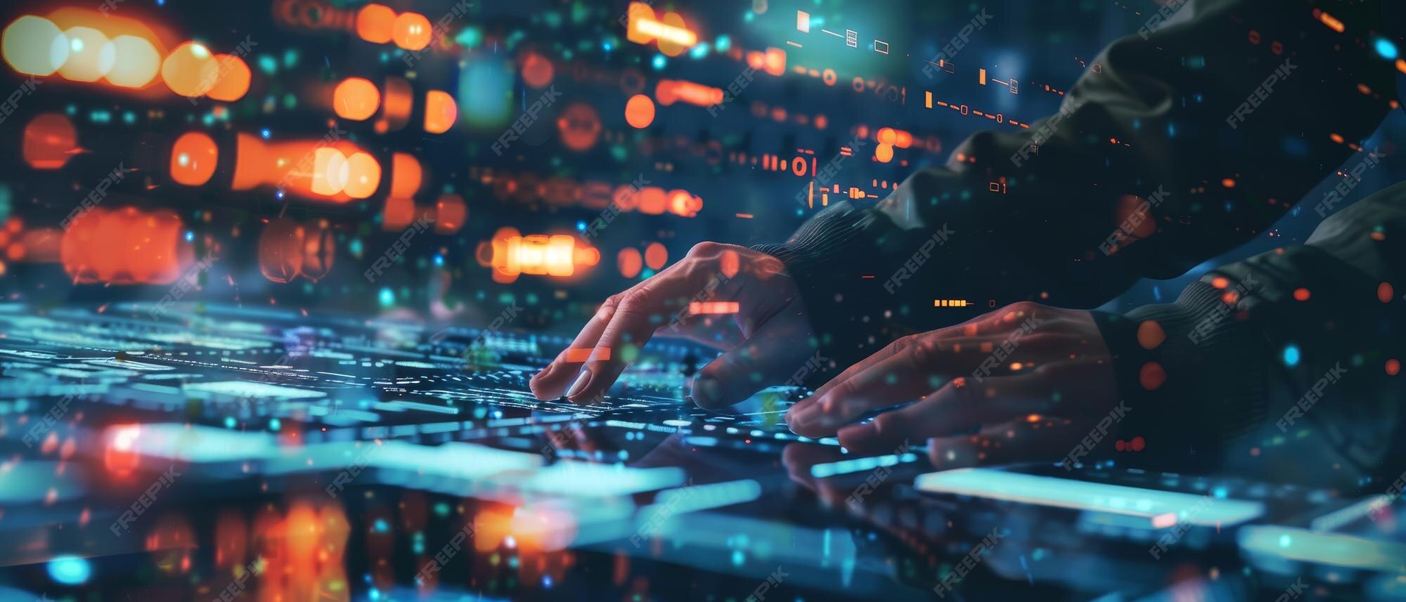 Premium Photo | A computer programmer working on big data and computer code with data centers ...