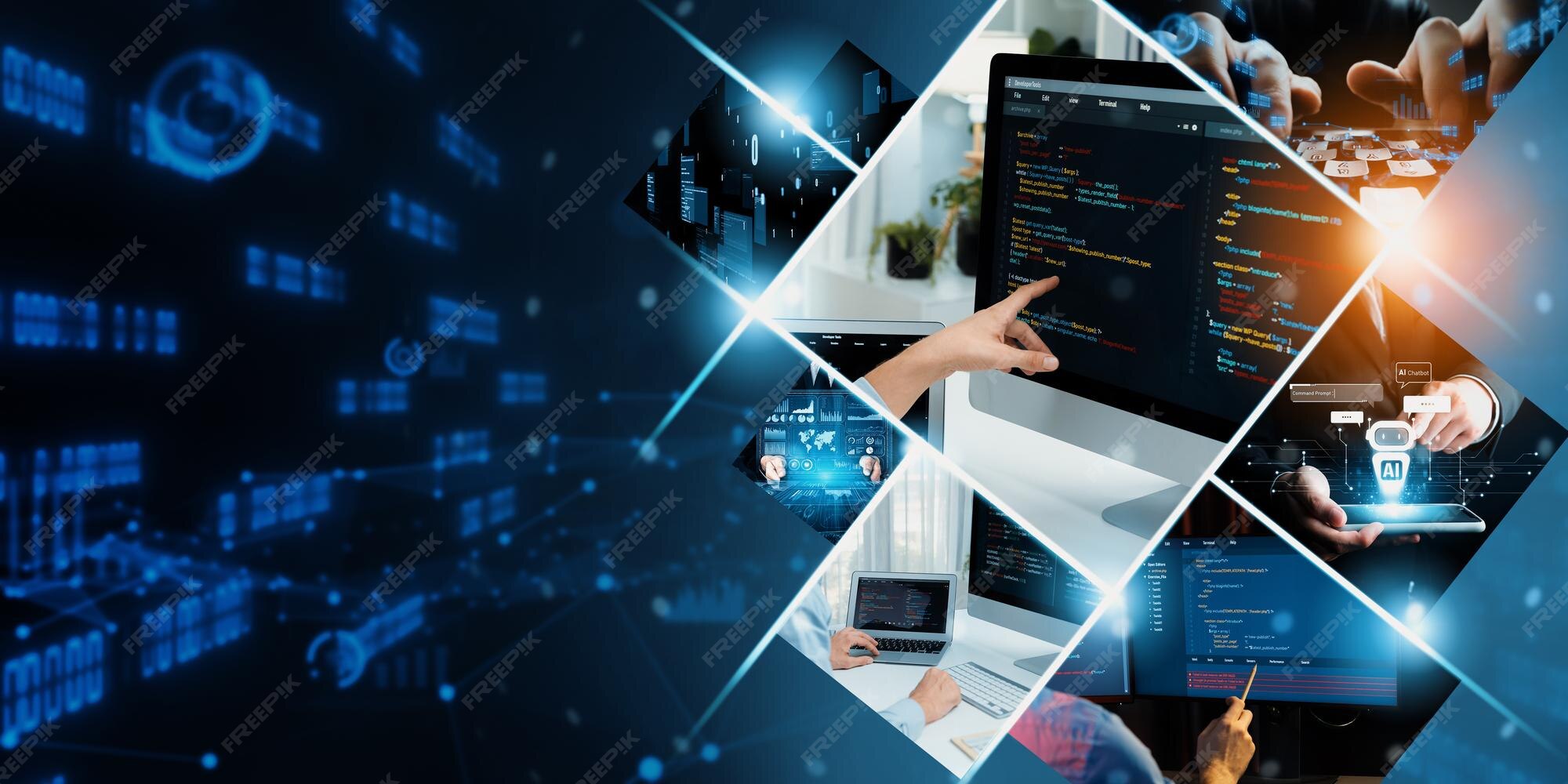 Premium Photo | Computer programming coding and ai artificial ...