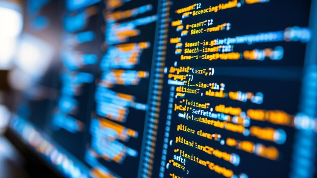 Premium Photo Computer Programming And Coding Digital Screen Displaying Web Development Scripts
