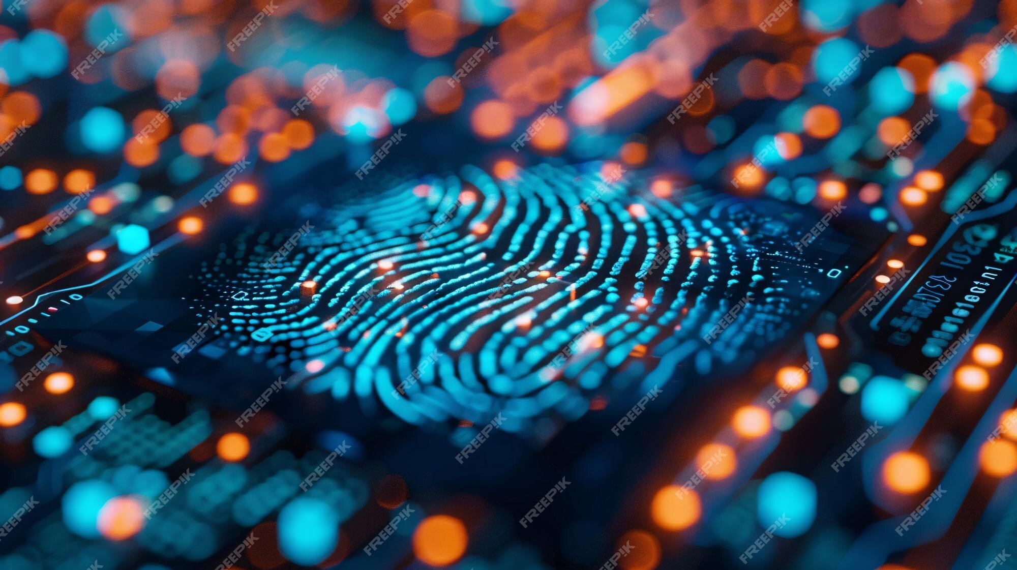 Premium Photo | Computer scans and measures fingerprints on digital surface Premium Photo | Computer scans and measures fingerprints on digital surface