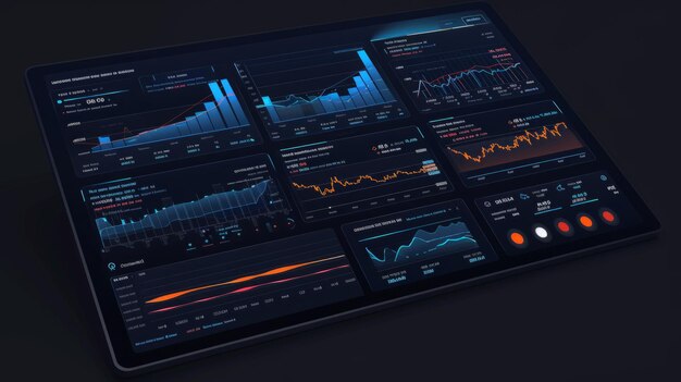Premium Photo | A computer screen displaying a plethora of data charts ... Premium Photo | A computer screen displaying a plethora of data charts ...