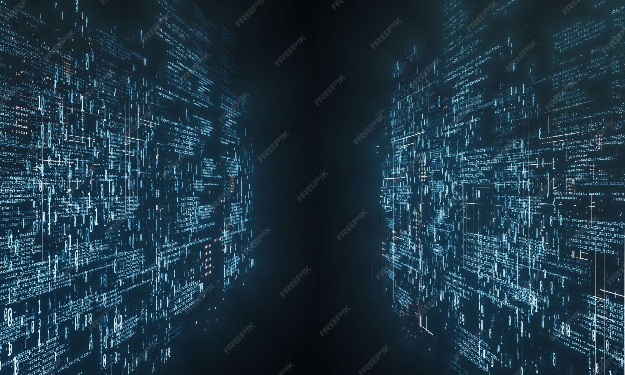 Premium Photo | Computer software coding with abstract binary data